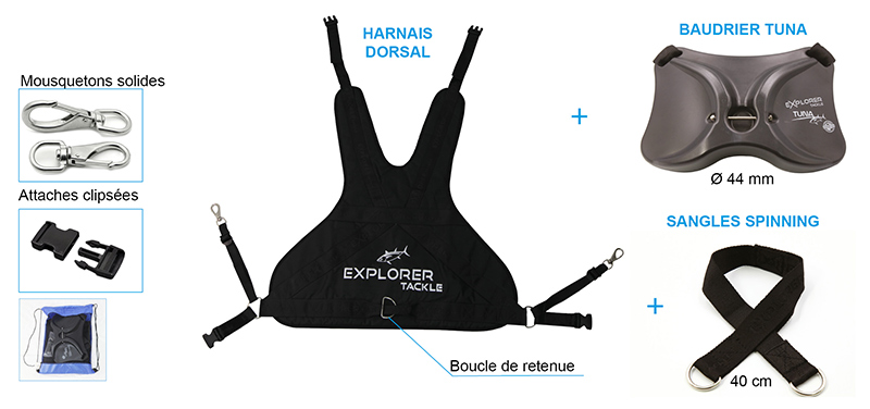 Flashmer Explorer Tackle Combo Back Harness + Tuna Harness - Southside ...